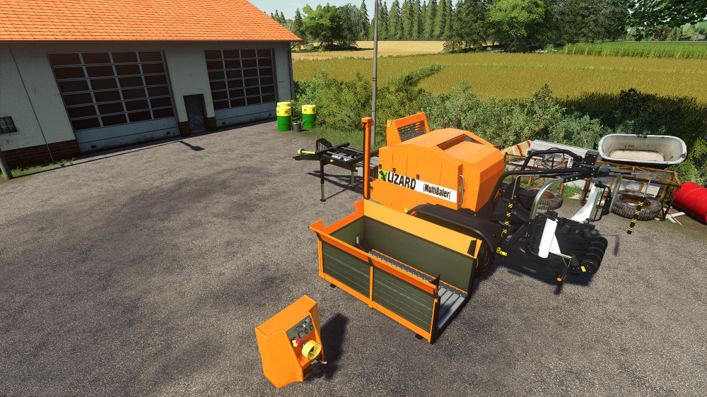 Lizard Multibaler Kombi FS 19, a static baler or behind a forage harvester