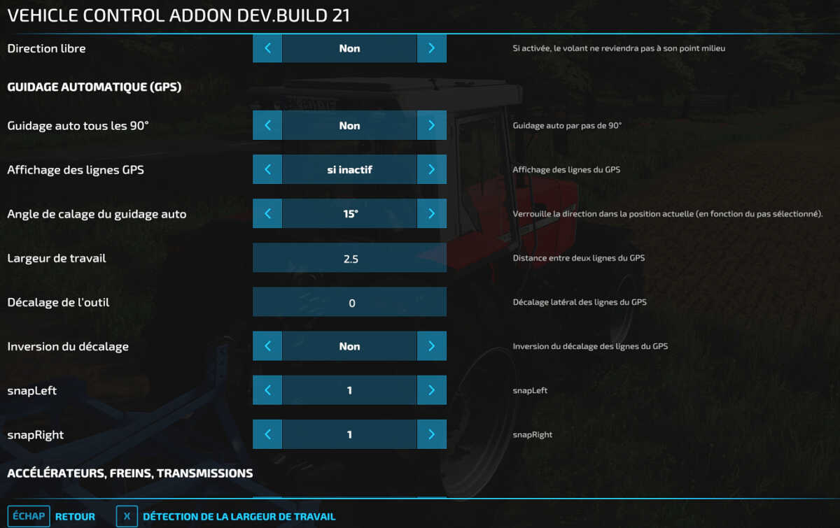 Vehicle Control Addon (VCA) en développement pour Farming Simulator 22 ...